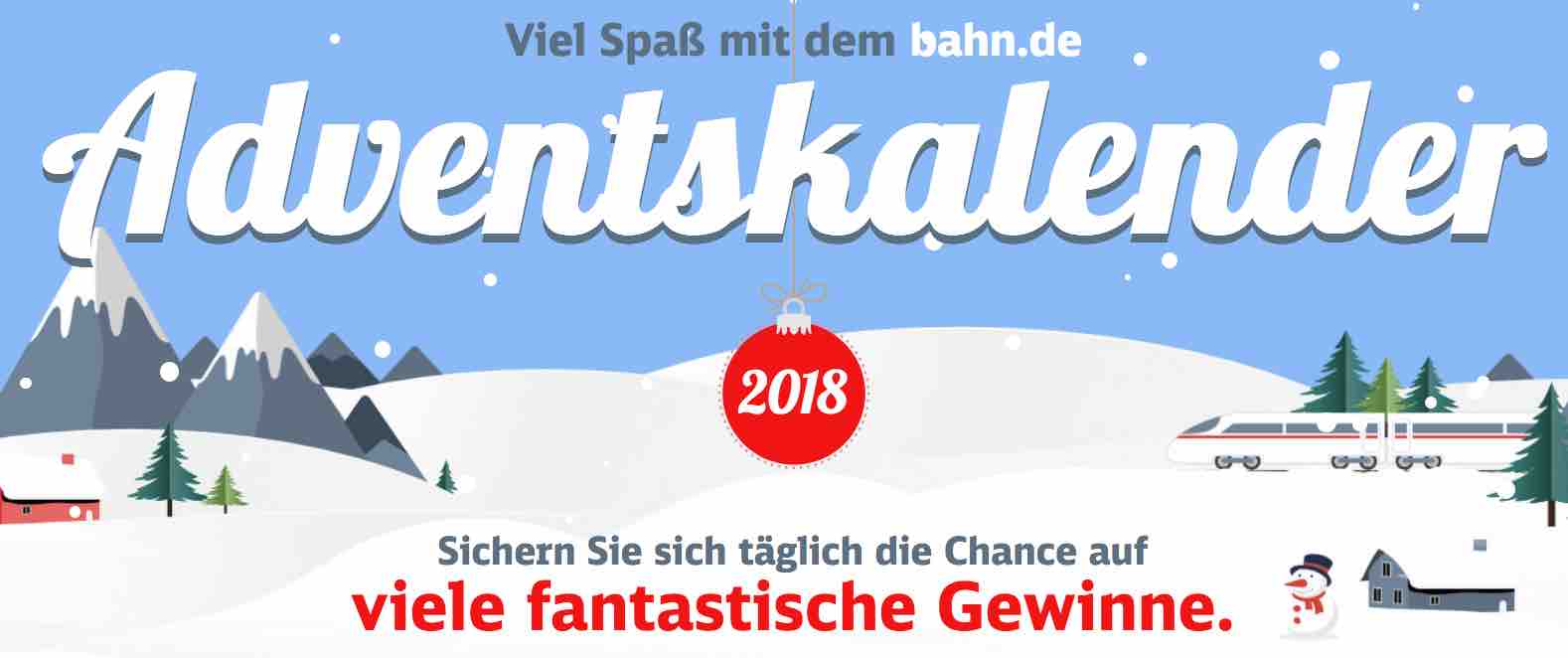 DB Bahn Adventskalender mit außergewöhnlichen Preisen!
