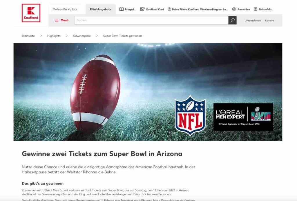 Super Bowl 2021 Gewinnspiel